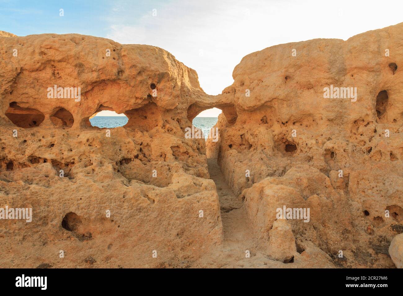 Rock formation at Algar Seco, Carvoeiro, Algarve, Portugal Stock Photo ...
