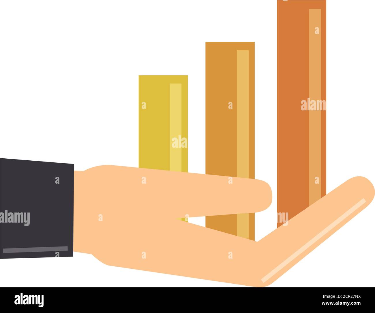 data analysis, hand statistics report financial vector illustration ...