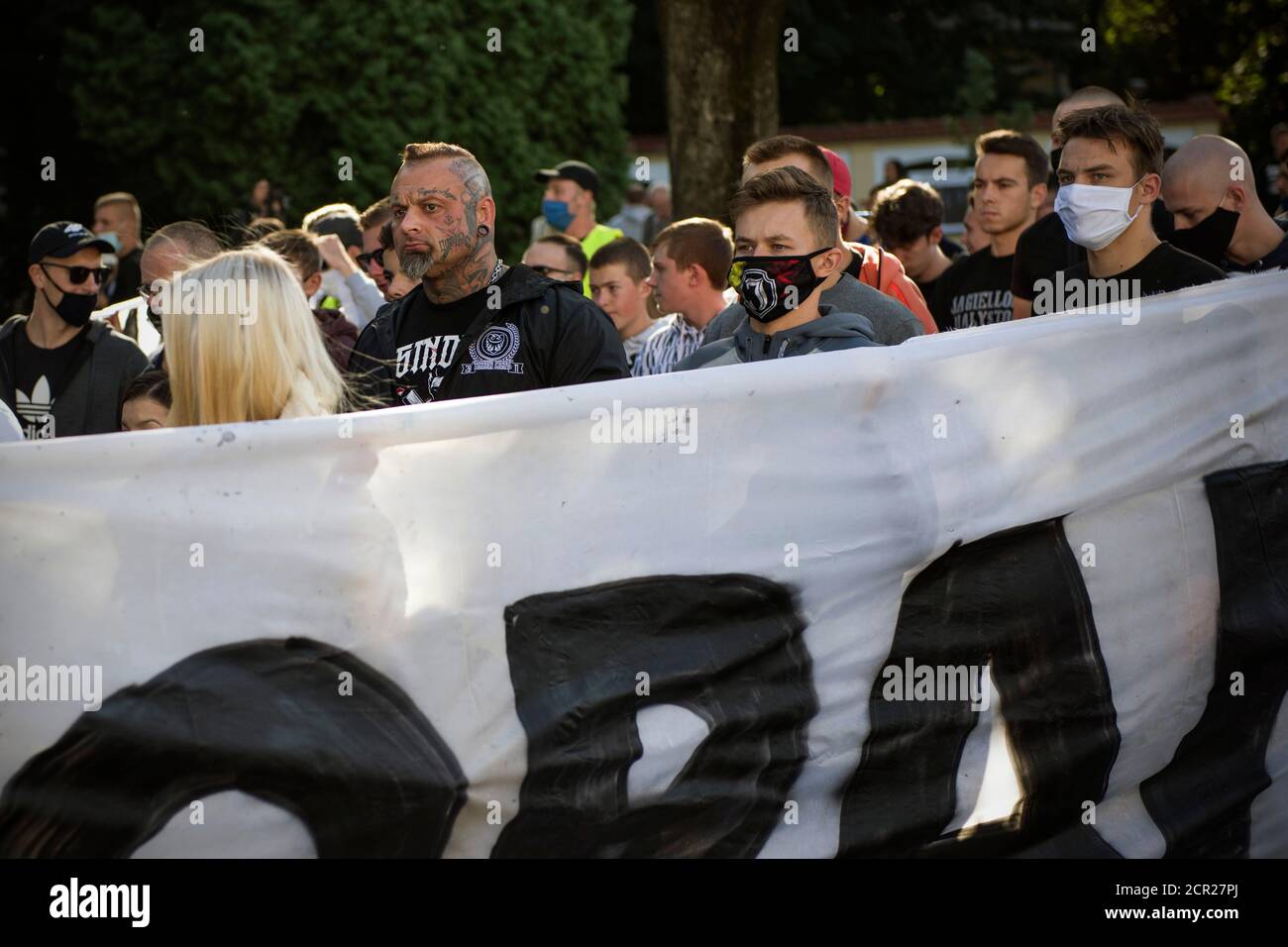 Far-right activists seen during the march.People took part in the ...