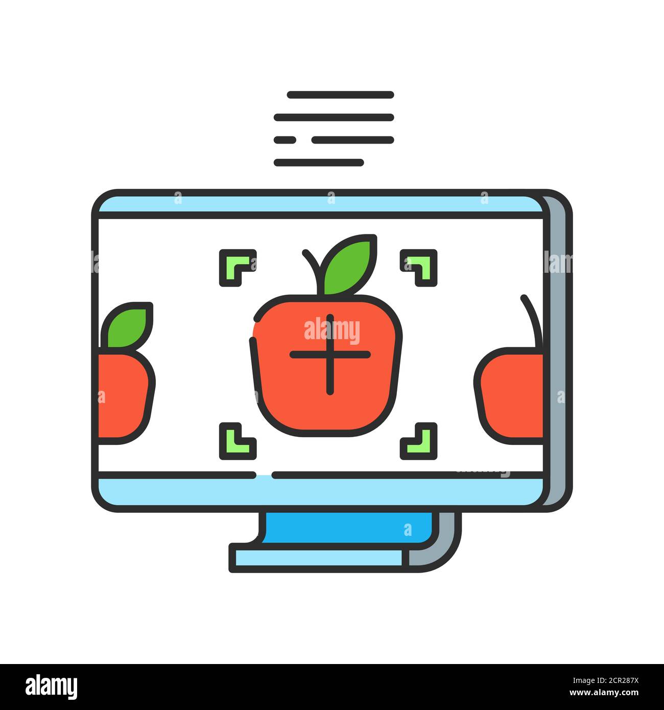 System monitoring the crop field. Smart farming color linear icon ...