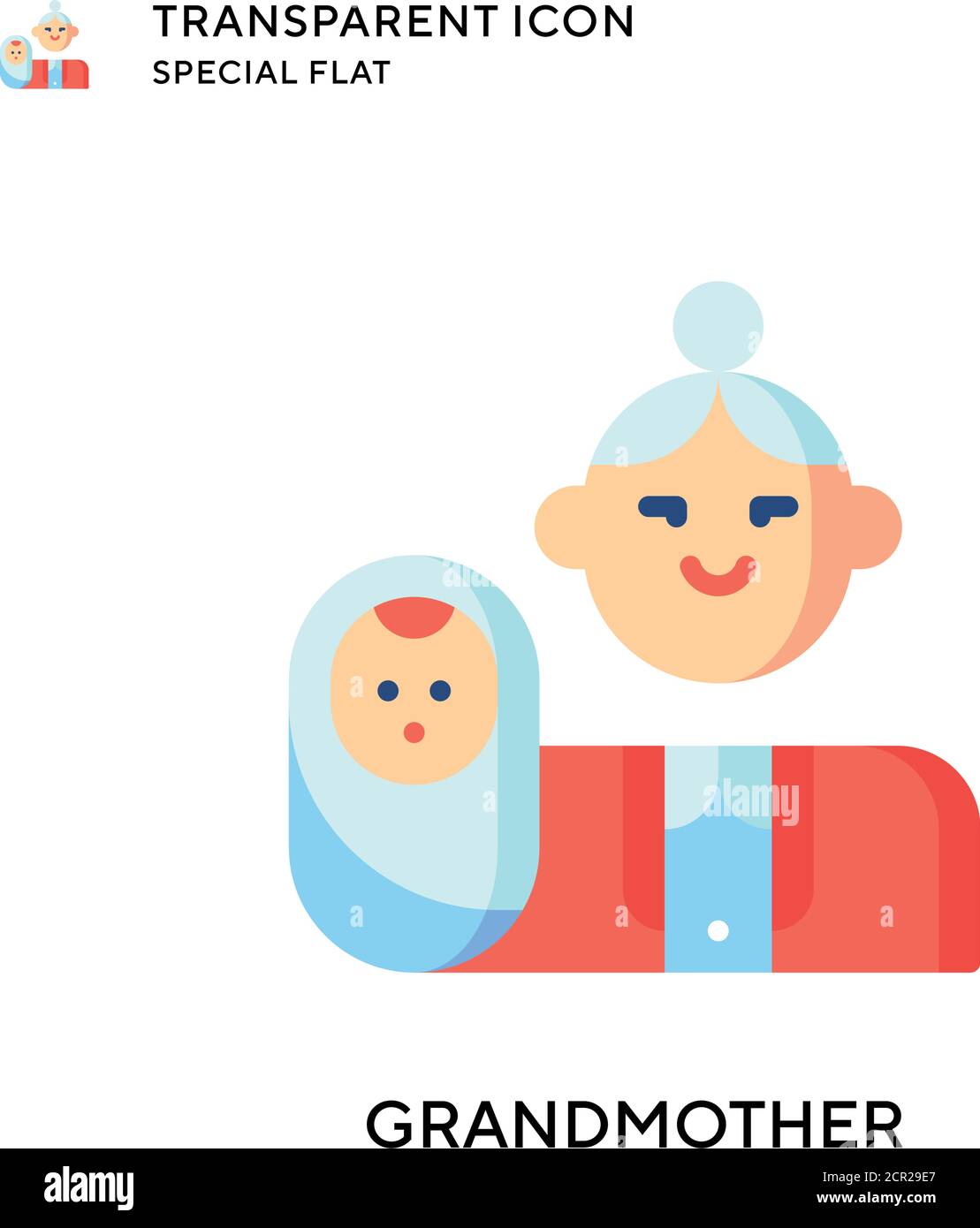 Grandmother vector icon. Flat style illustration. EPS 10 vector Stock ...