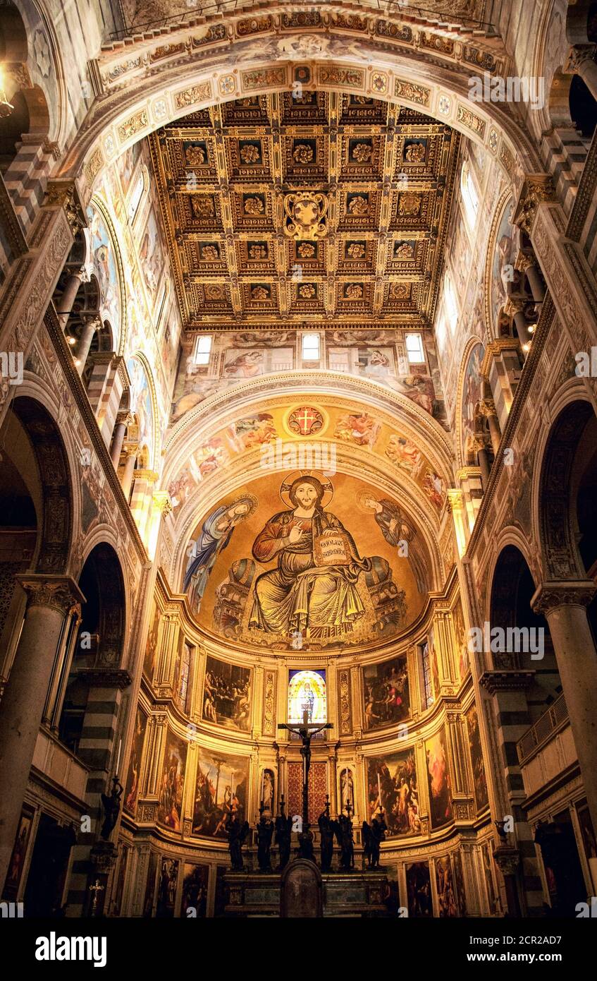 Santa Maria Assunta, mosaic, cathedral, Pisa, Tuscany, Italy Stock ...