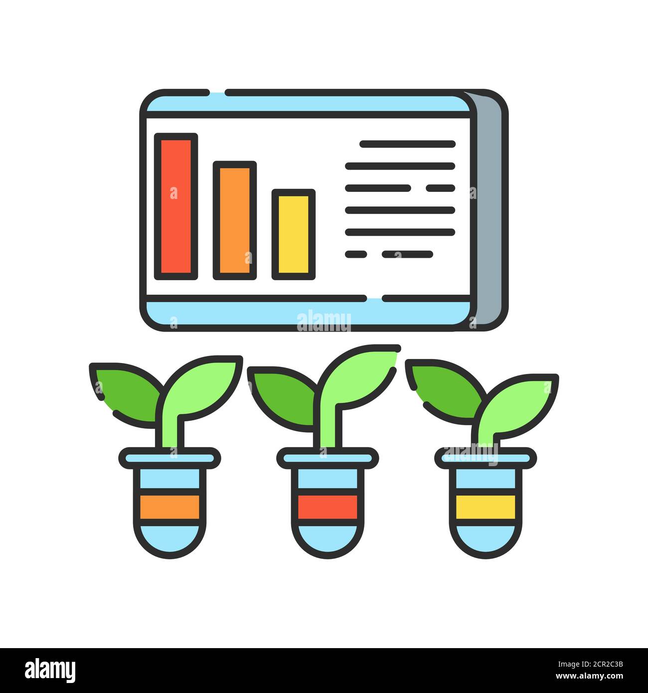 Plant management color line icon. Smart farm. Sign for web page, app ...