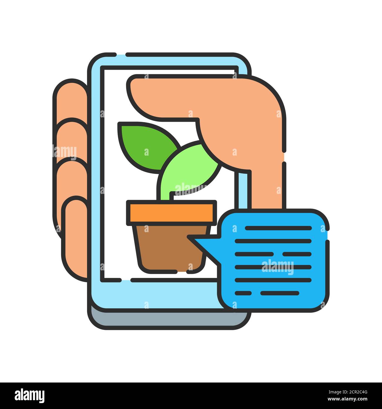 Plant management color line icon. Smart farm. Sign for web page, app ...