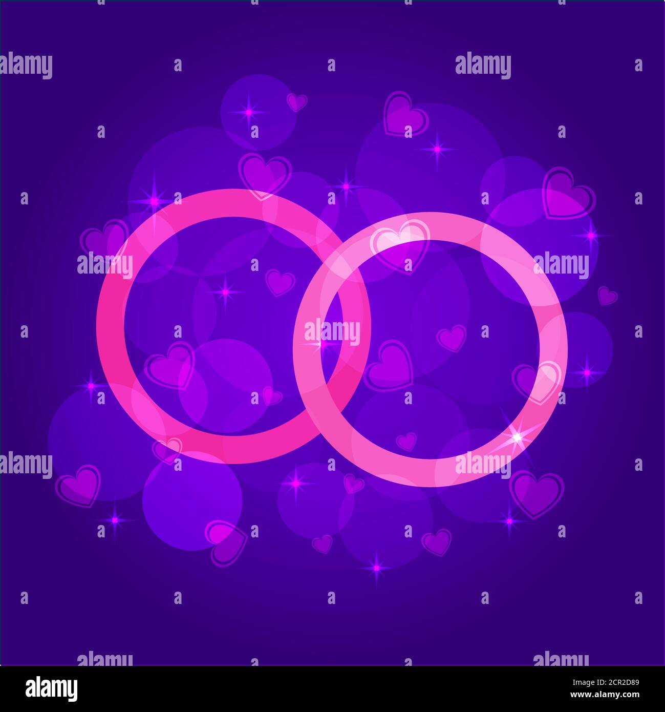 Vector an illustration with rings on a violet background Stock Vector ...