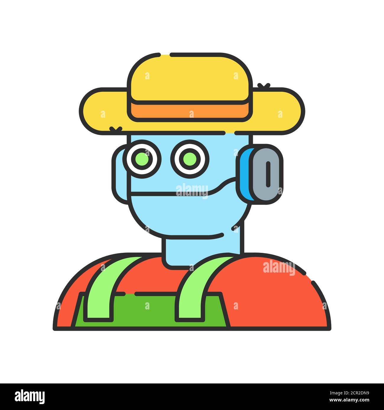 Futuristic robot farmer to increase efficiency. Agricultural IOT. Smart ...