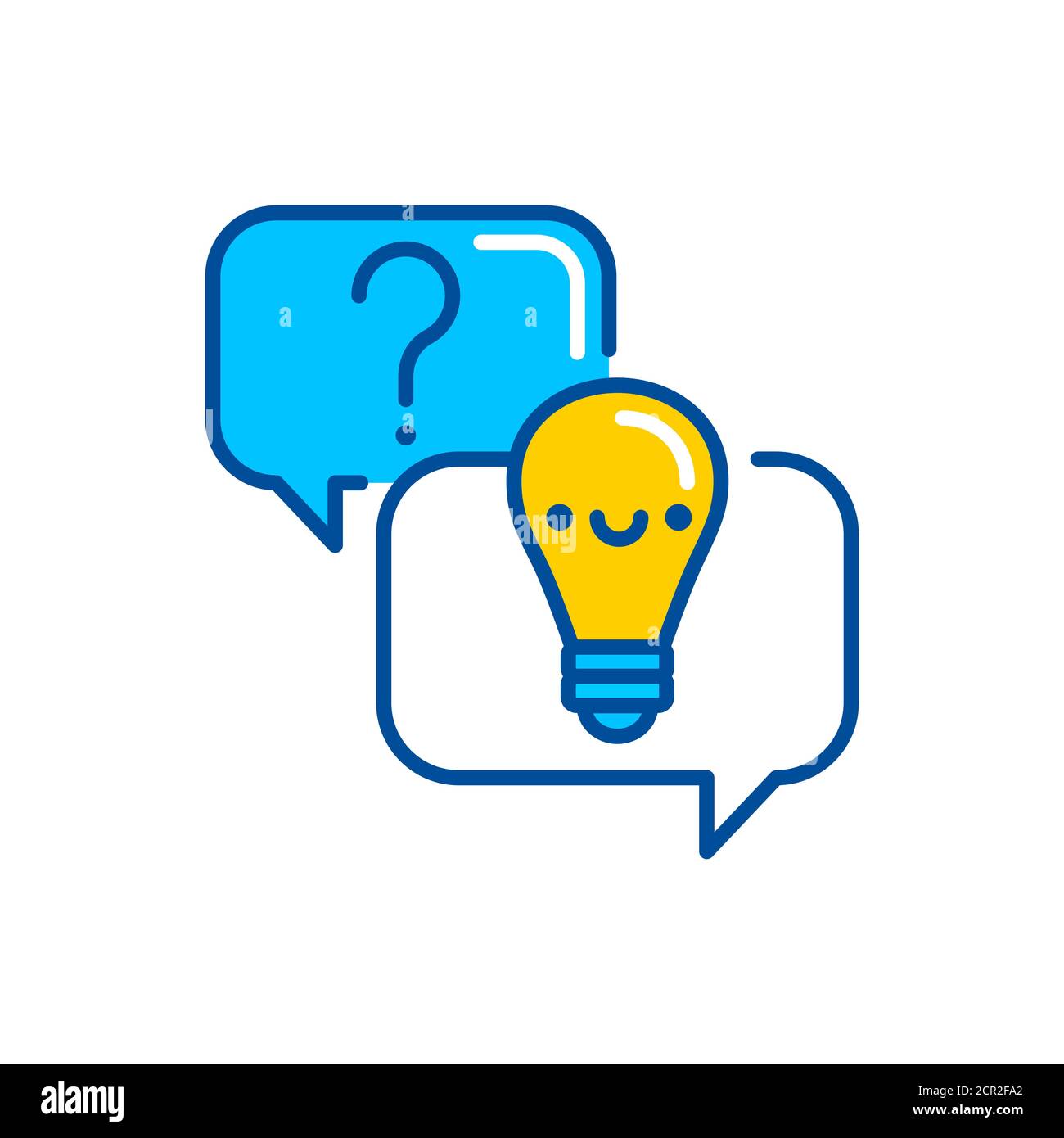 Answers on questions color icon. Custom video content. Sign for web ...