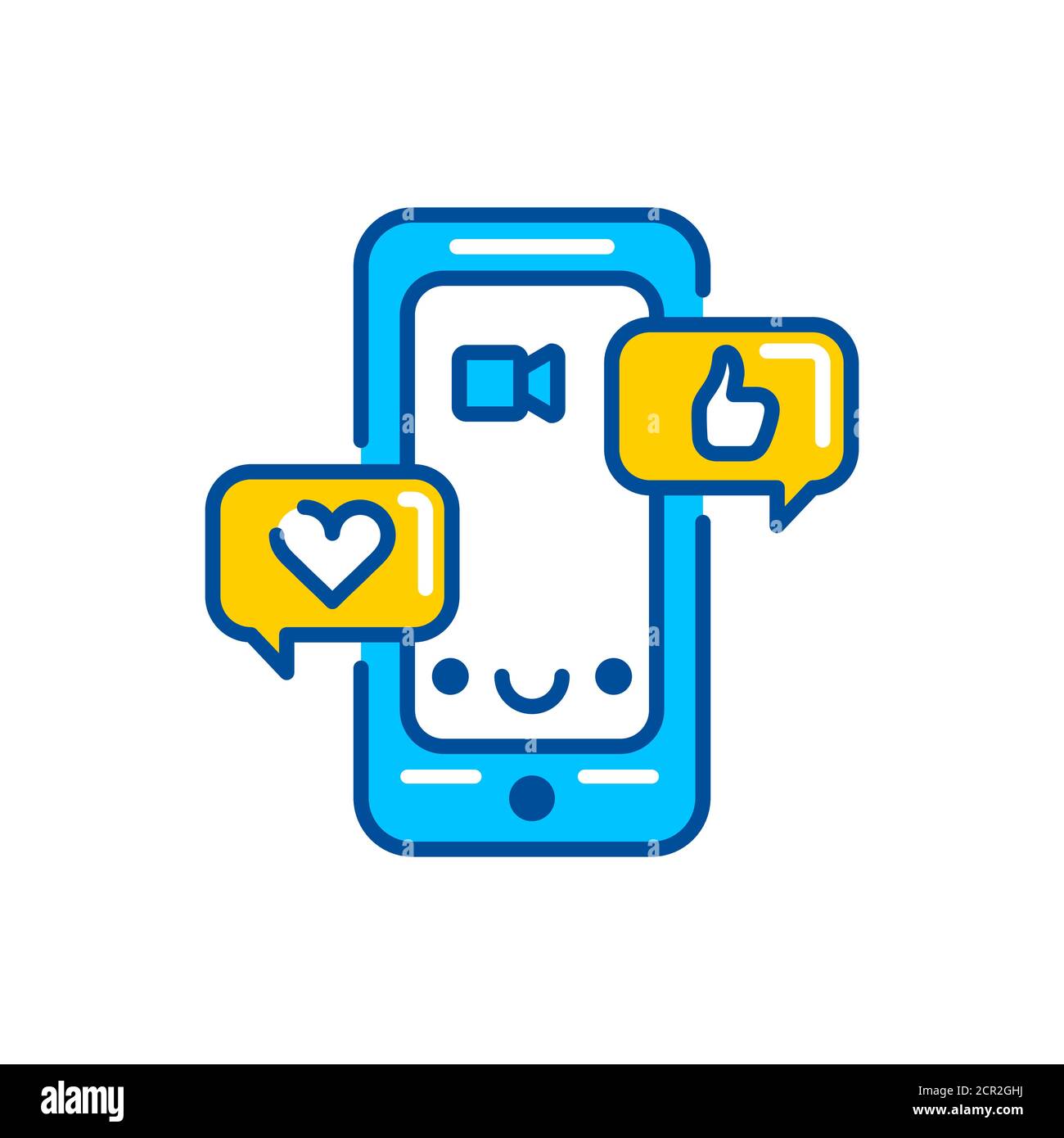 Live stream color icon. Custom video content. Sign for web page, mobile ...