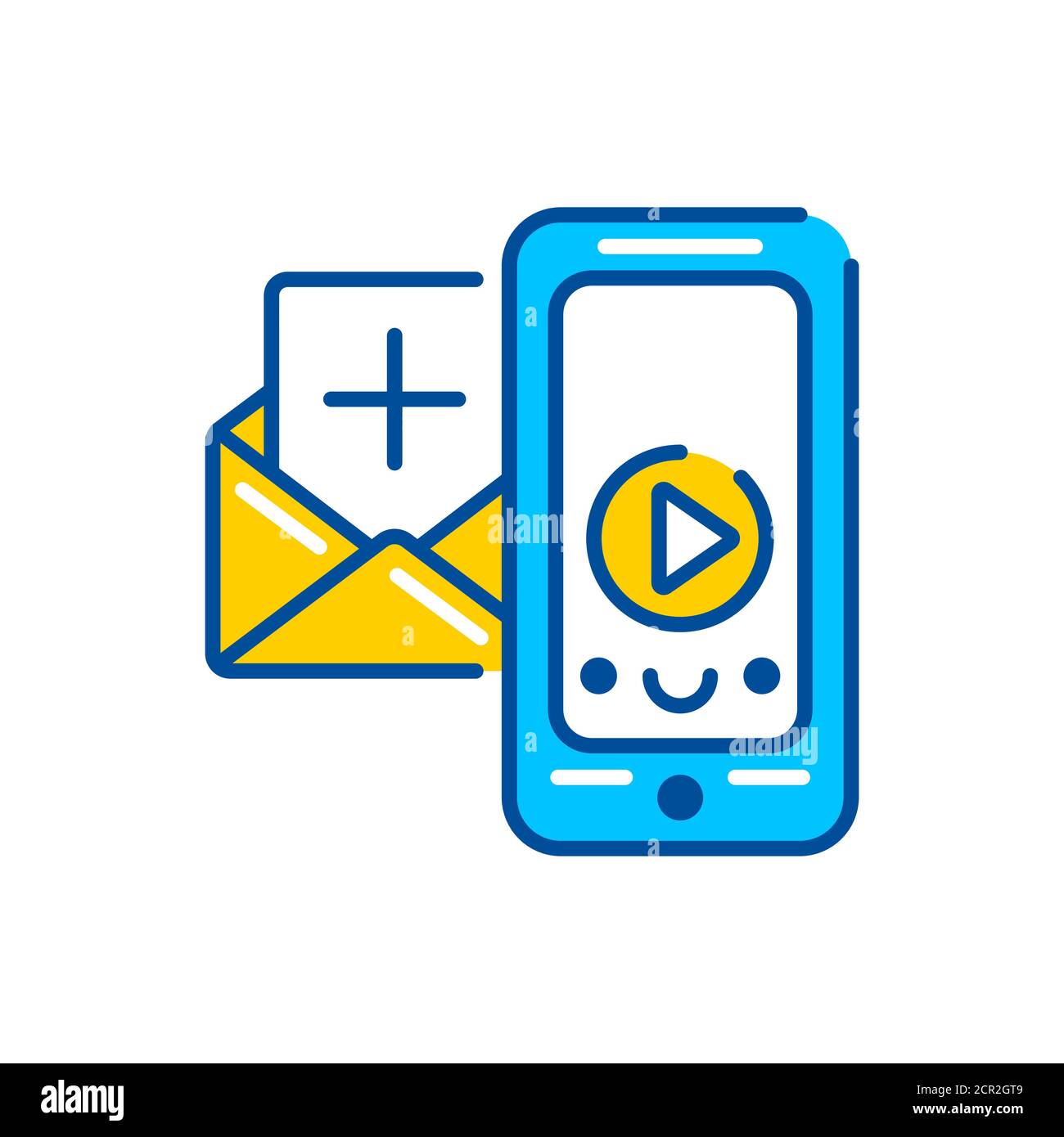 Attracting a new audience color icon. Custom video content. Sign for ...