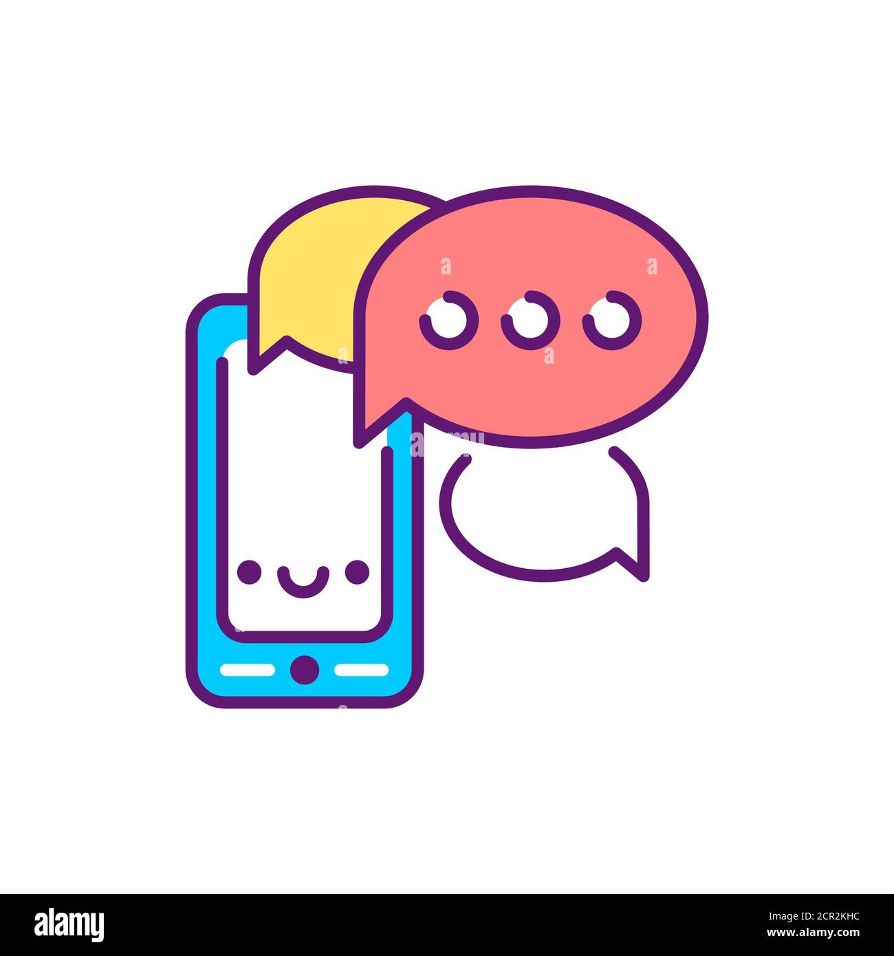 Communication with customers and clients line color icon. Event ...