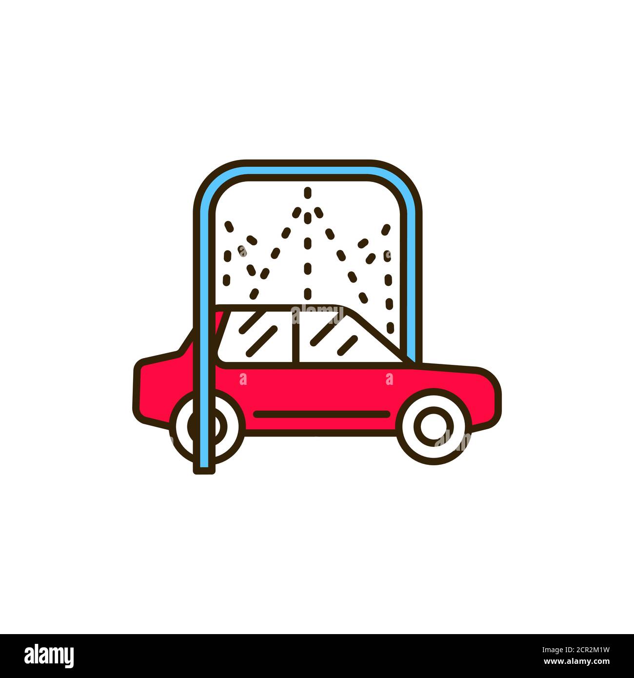 Car disinfection black line icon. Automatic car wash. Pictogram for web ...
