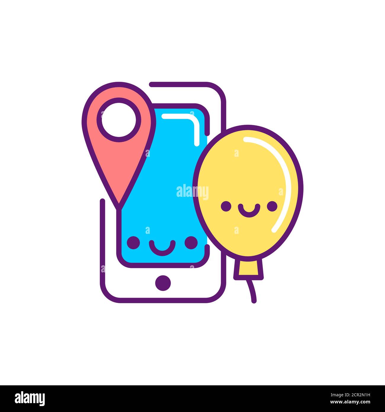 Choice location, design line color icon. Event management. Sign for web ...