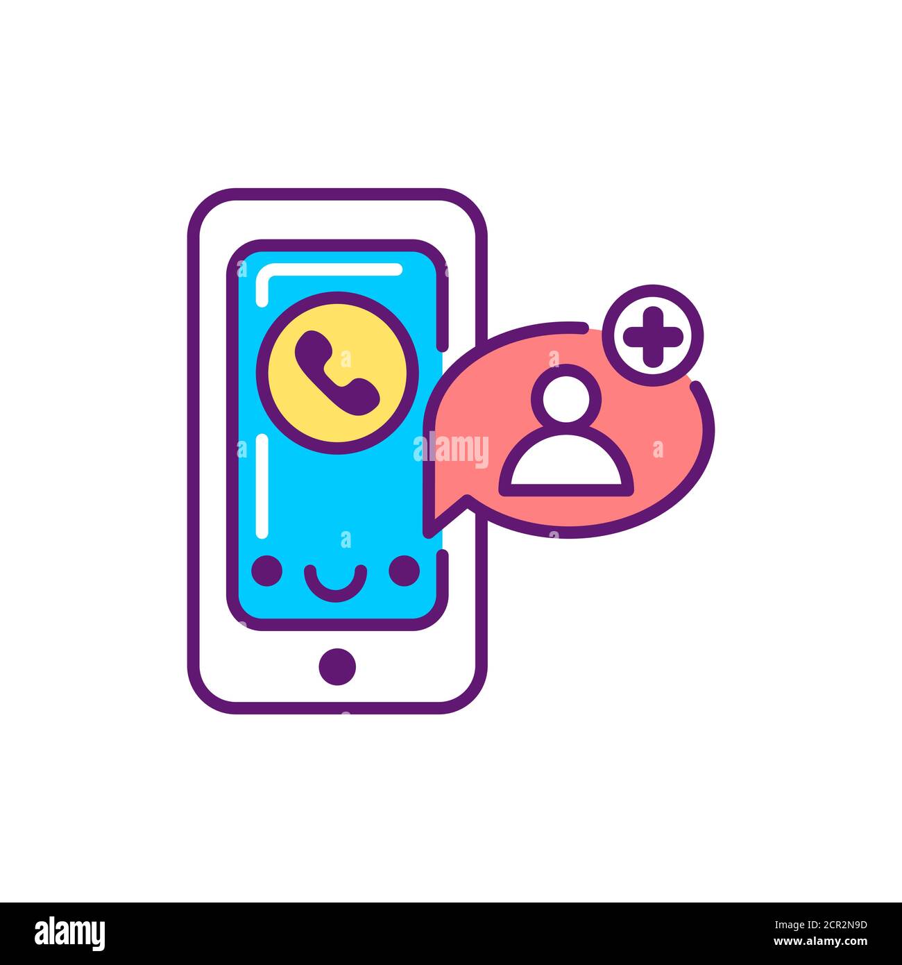 Compiling a contact database line color icon. Event management. Sign ...