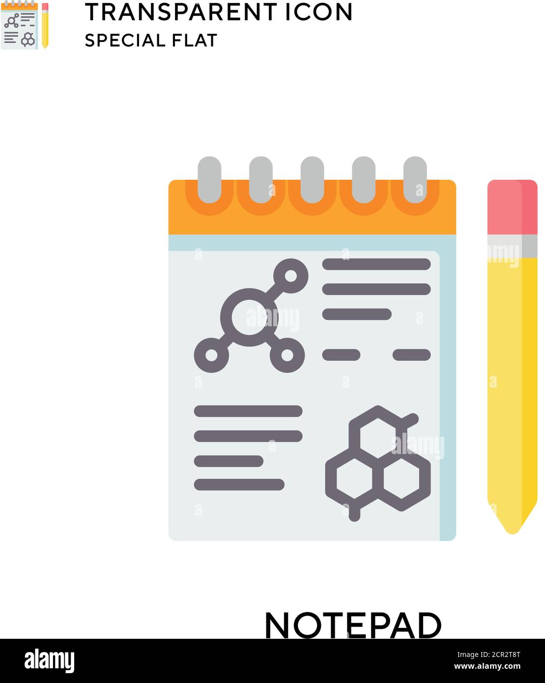 Notepad vector icon. Flat style illustration. EPS 10 vector Stock ...