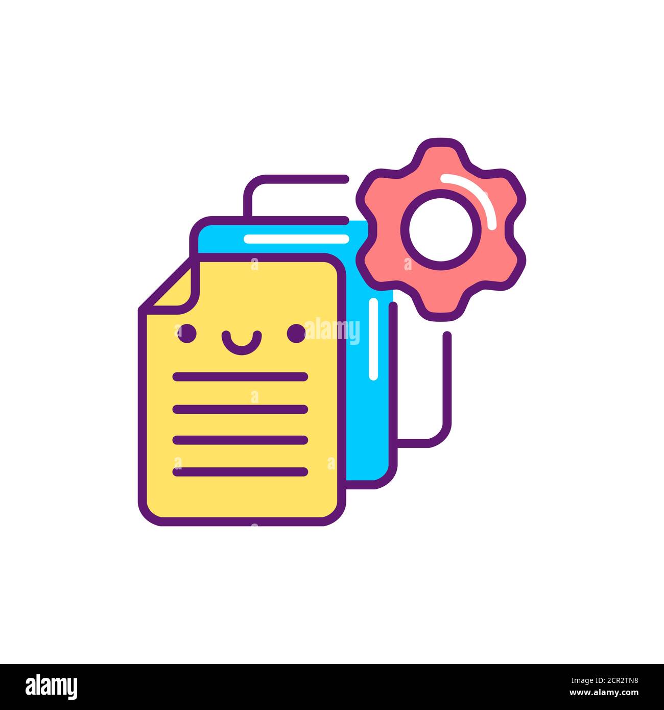 Document management line color icon. Event management. Sign for web ...