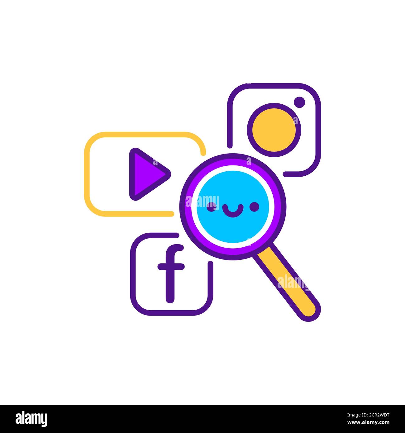 Social media search engine optimization line color icon. SMM promotion ...