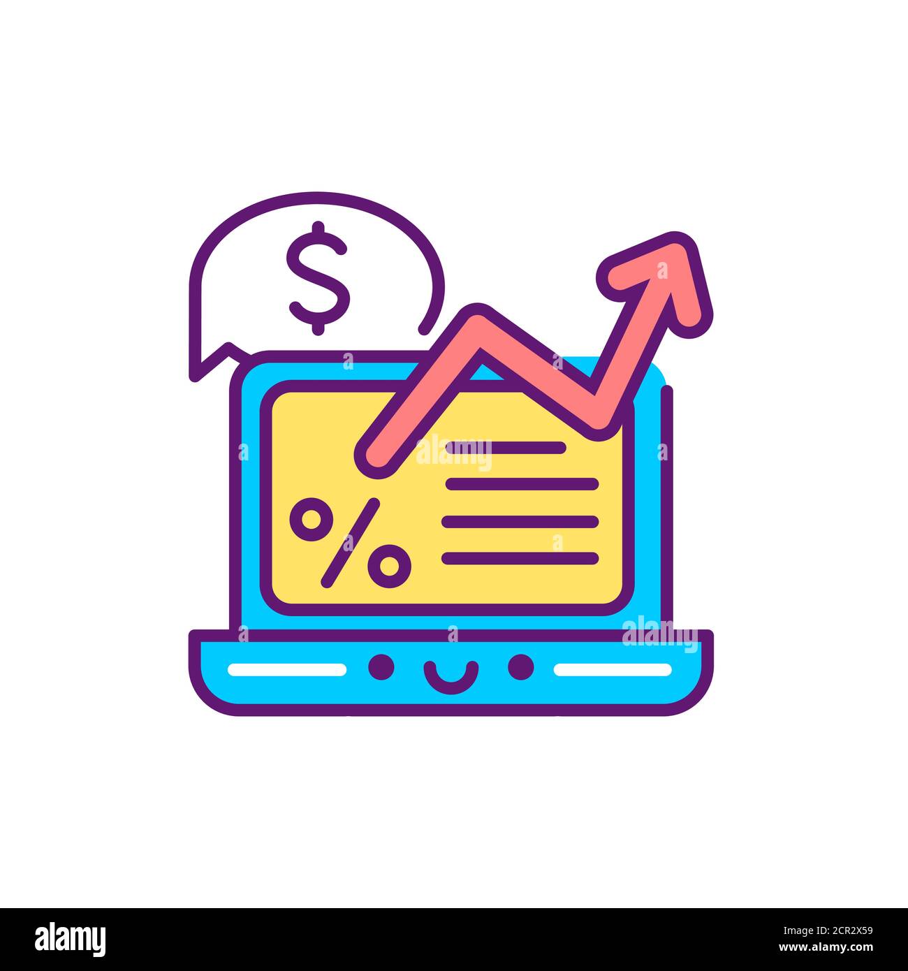 Financial report line color icon. Event management. Sign for web page ...