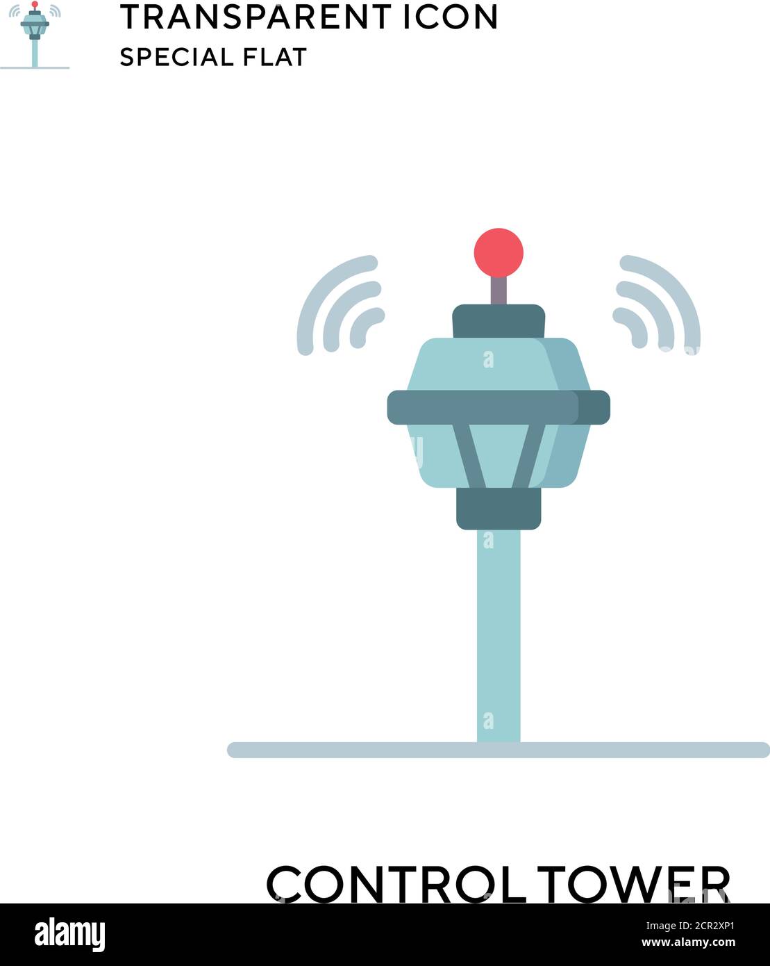 Control tower vector icon. Flat style illustration. EPS 10 vector Stock ...