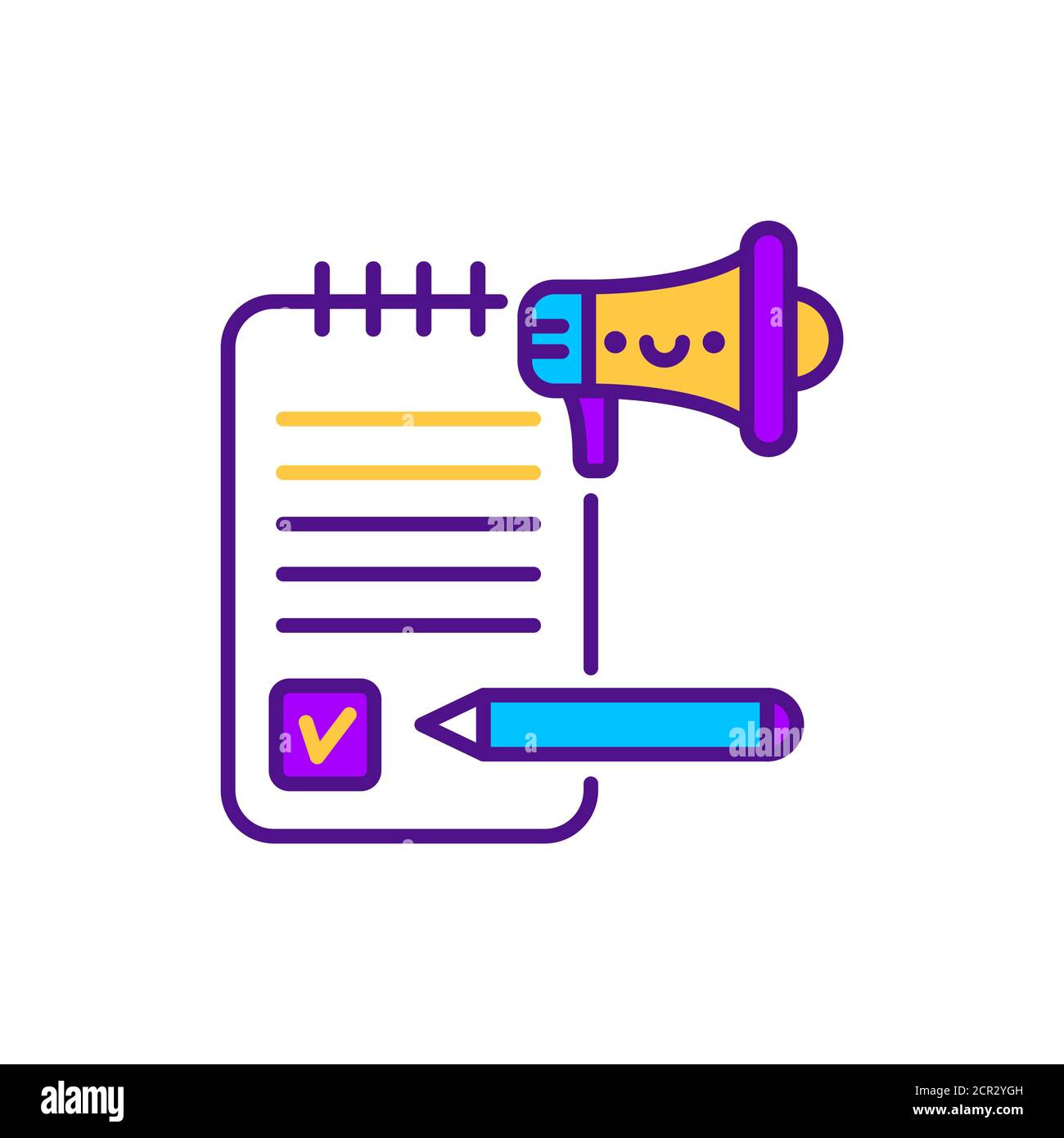 Content marketing line color icon. SMM promotion. Sign for web page ...