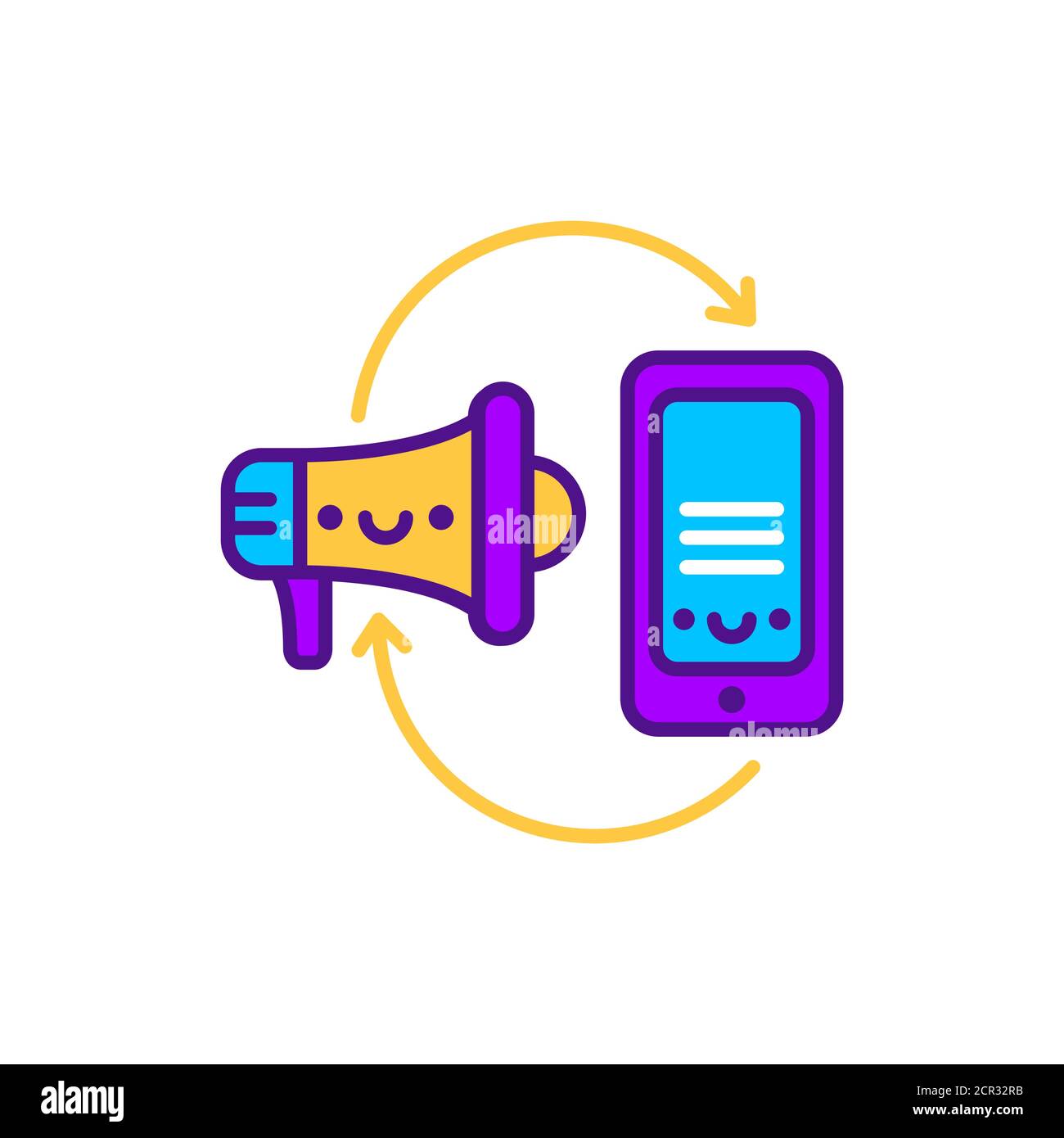 Barter advertising line color icon. SMM promotion. Sign for web page ...