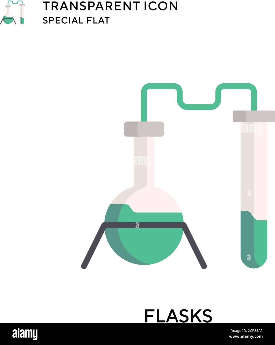 Set of realistic chemical flasks transparent empty funnel hi-res stock ...