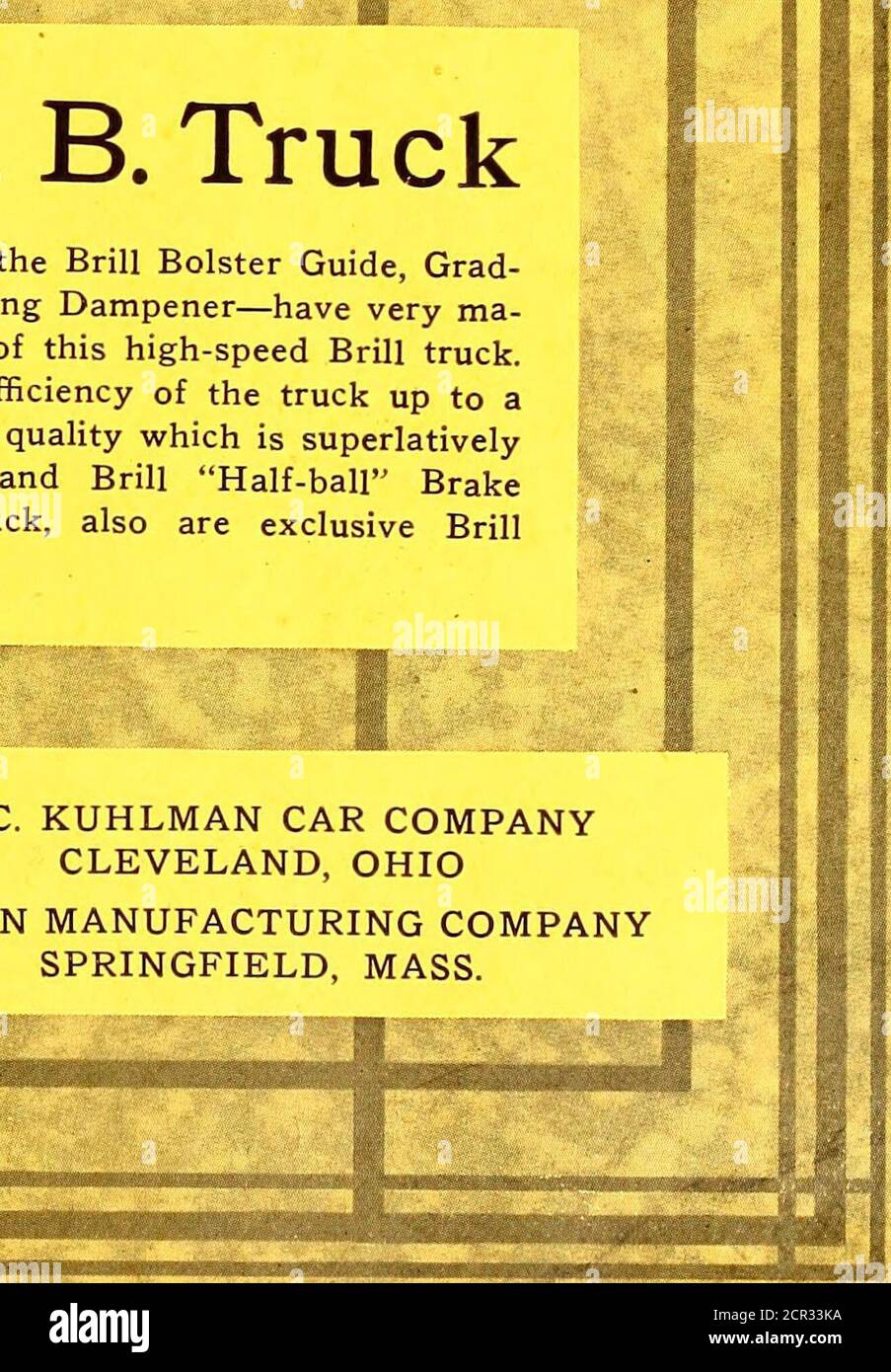 . Electric railway journal . Brill 27-M. C. B. Truck THREE new Brill ...