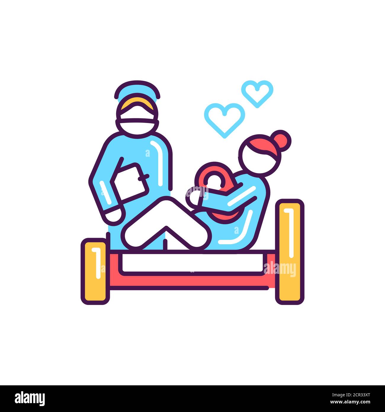 Labor birth illustration Stock Vector Images - Alamy