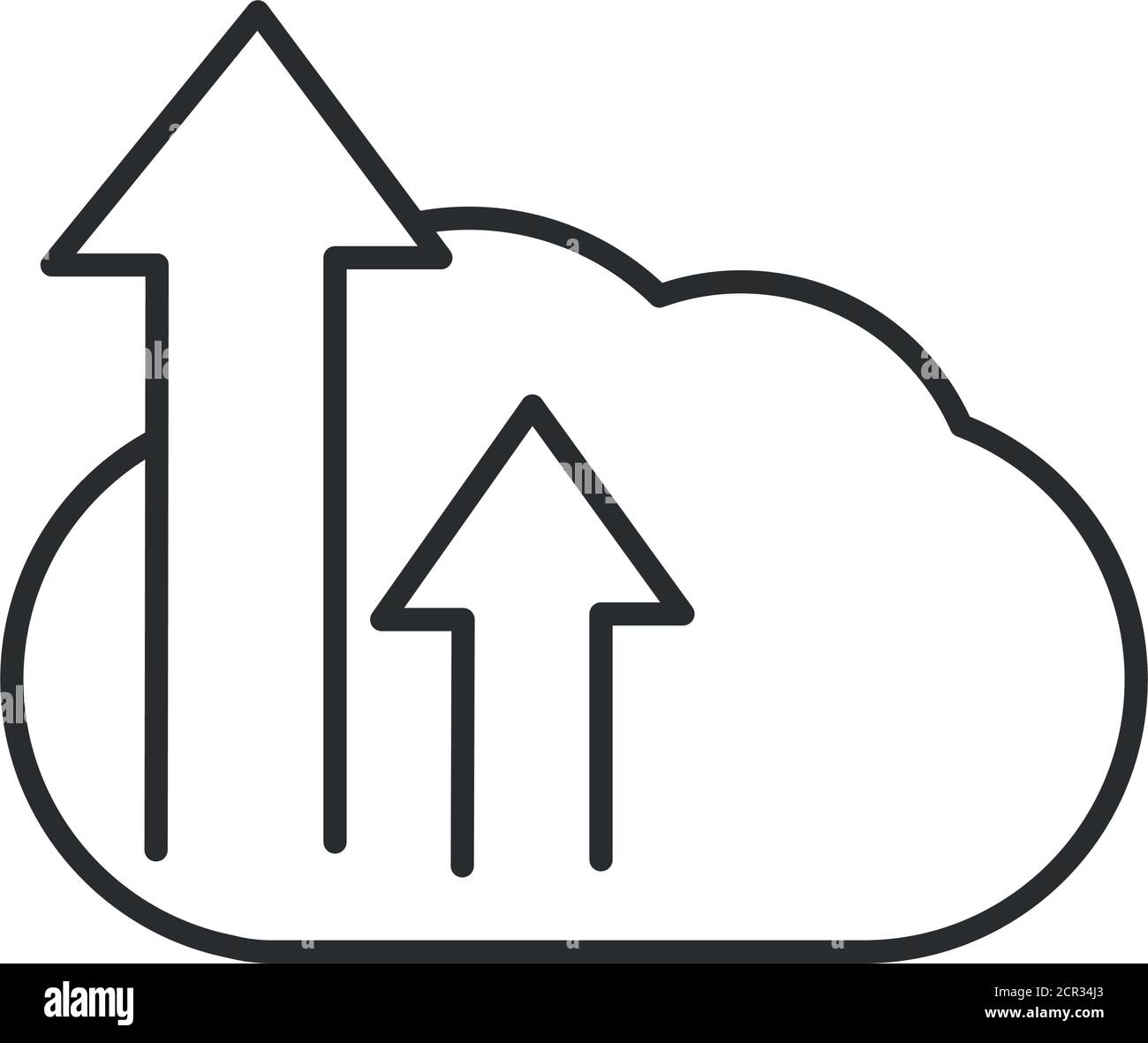 cloud computing upload arrows data digital line icon vector illustration Stock Vector Image ...