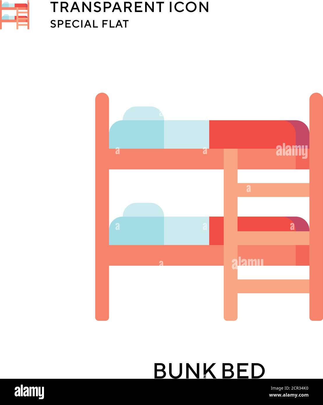 Bunk bed vector icon. Flat style illustration. EPS 10 vector Stock ...