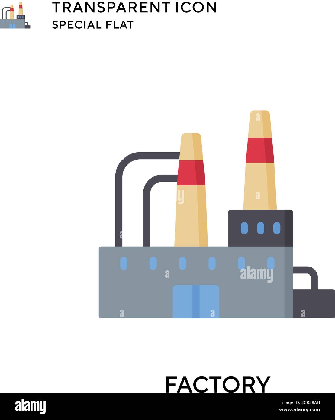 Factory vector icon. Flat style illustration. EPS 10 vector Stock ...
