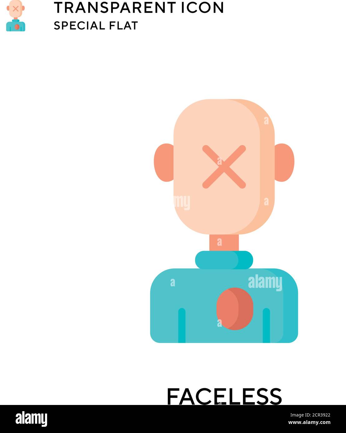 Faceless vector icon. Flat style illustration. EPS 10 vector Stock ...