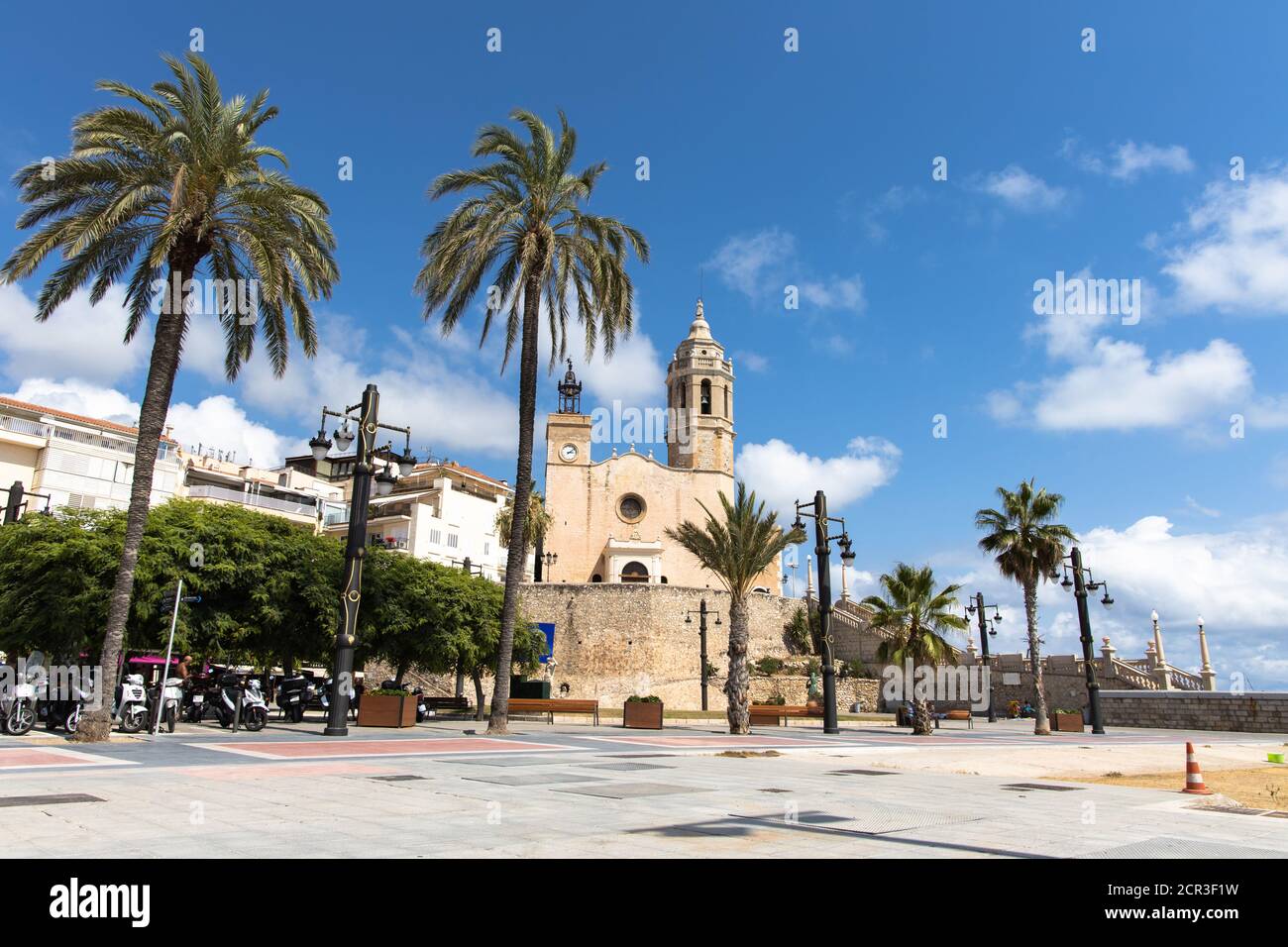 La iglesia De Sant Bartomeu y Santa Tecla church in Sitges, Garraf ...