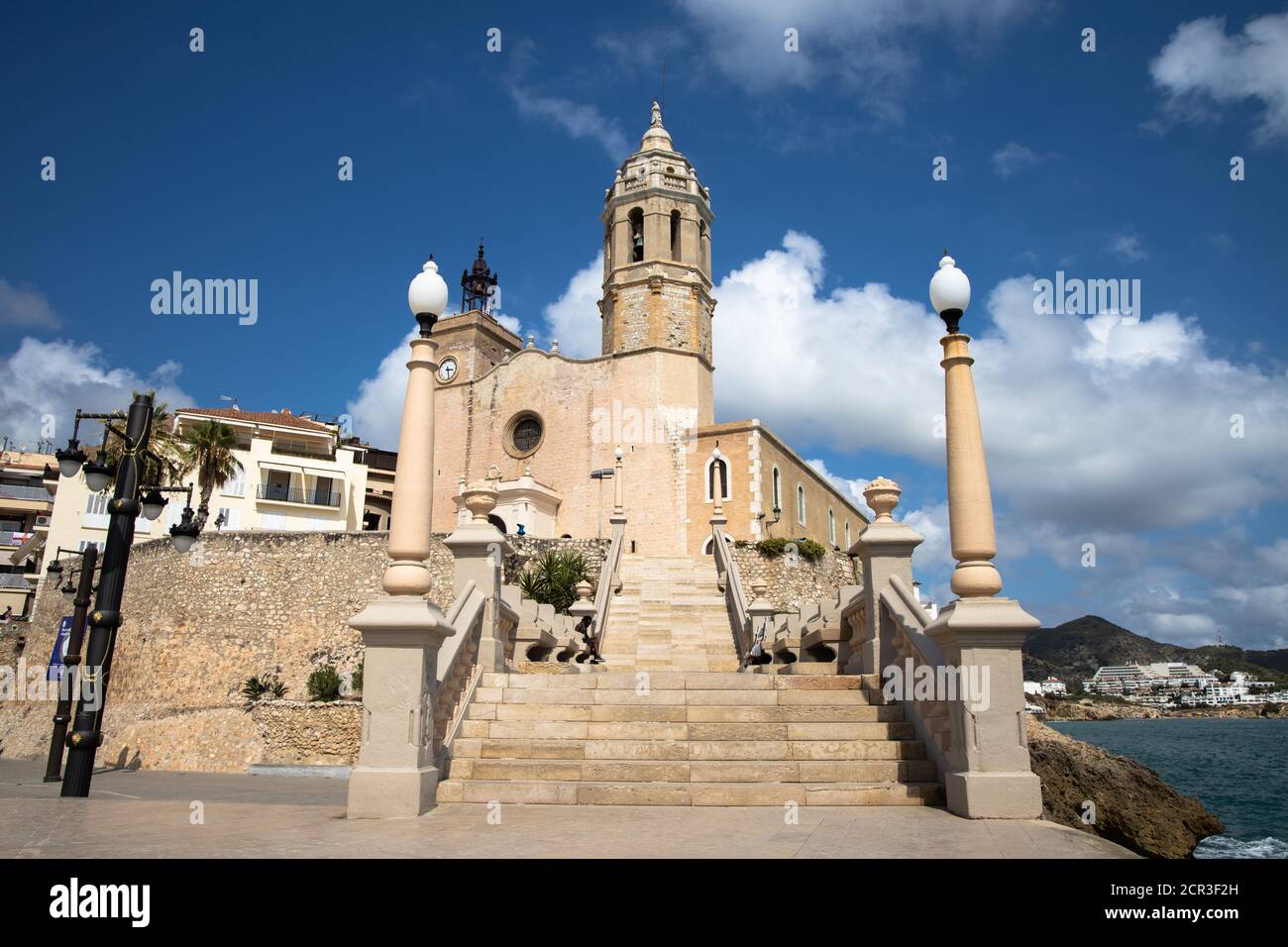 La iglesia De Sant Bartomeu y Santa Tecla church in Sitges, Garraf ...