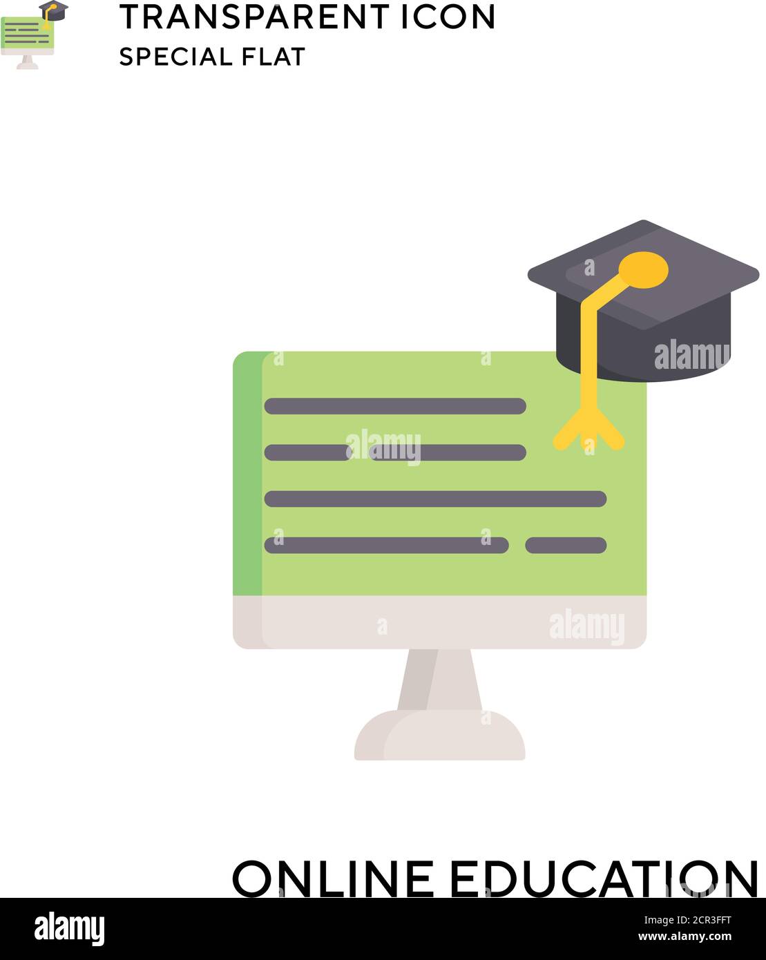 Online education vector icon. Flat style illustration. EPS 10 vector ...