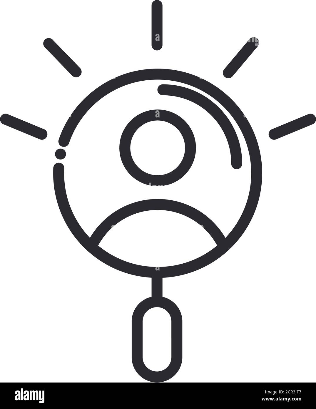 search icon, magnifying glass avatar explore vector illustration thin ...
