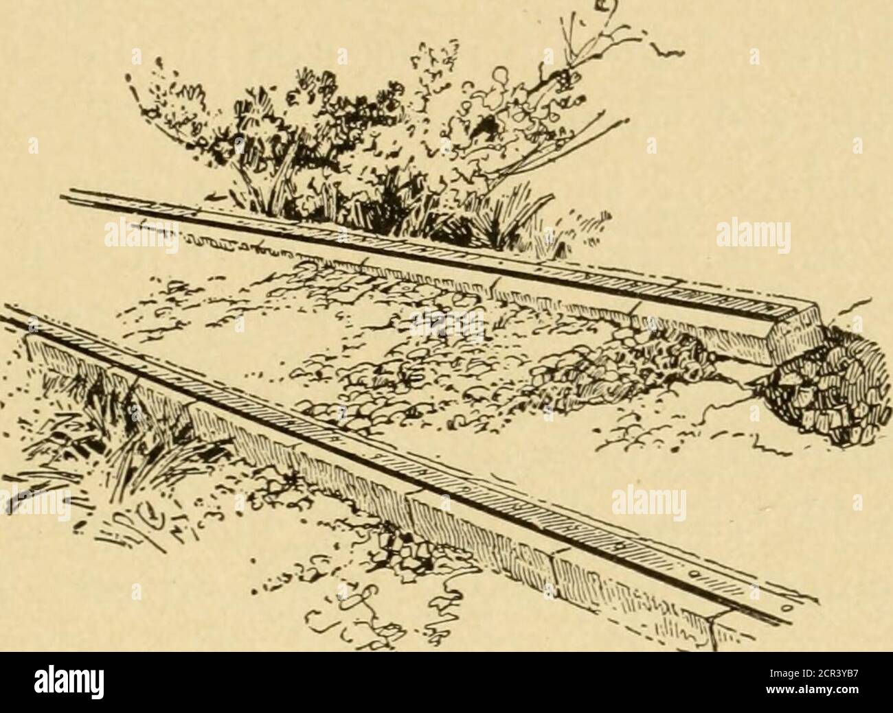 . American railway transportation . Track of Granite Sills plated with ...