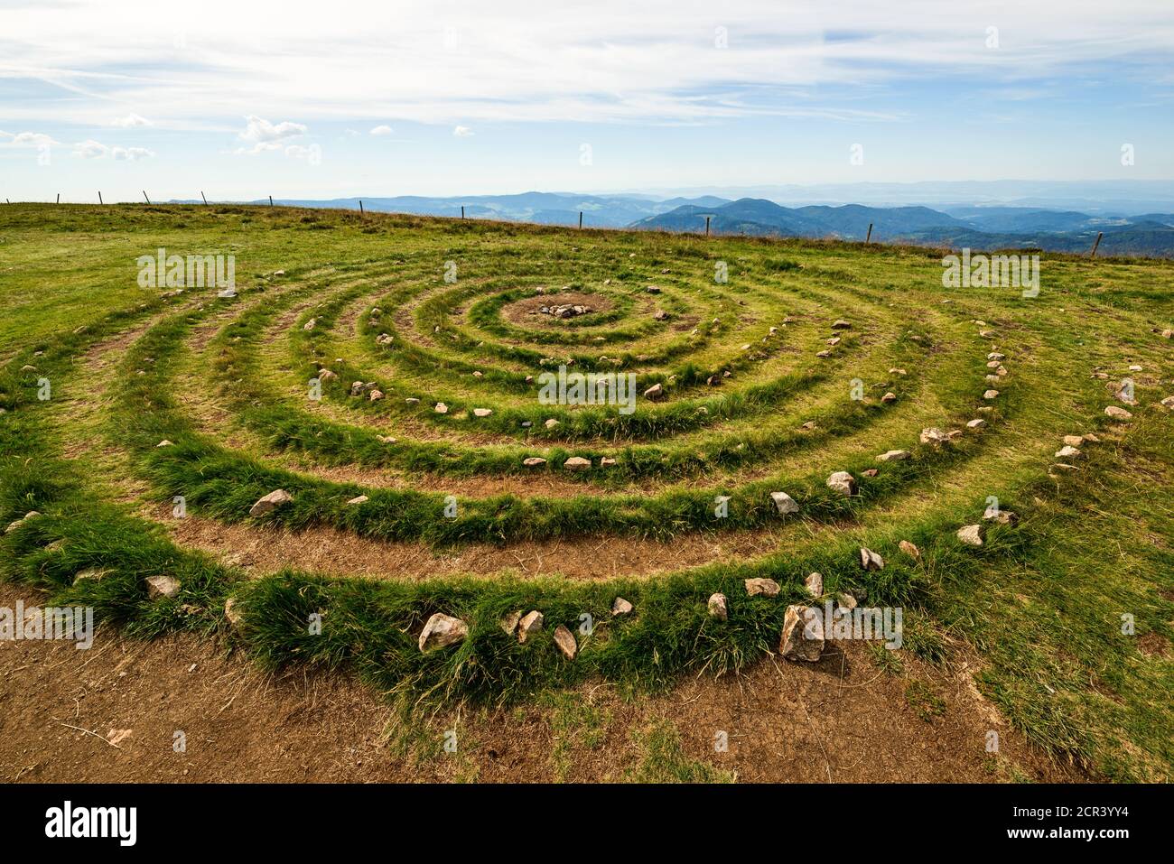 Stone circle on the Belchen summit Stock Photo - Alamy