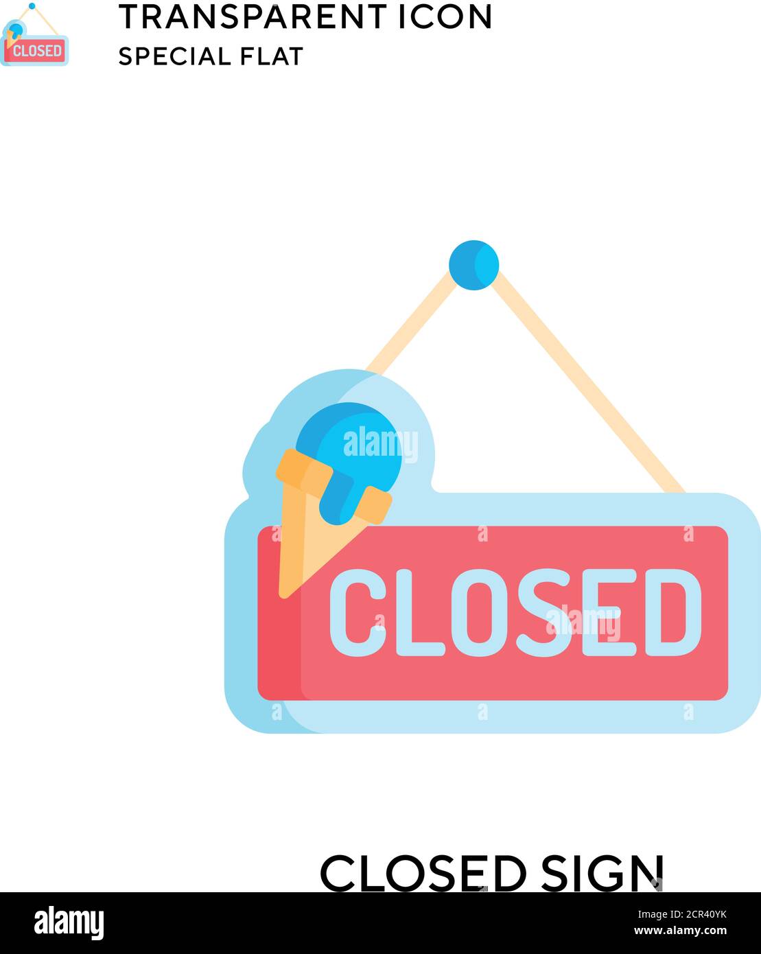 Closed sign vector icon. Flat style illustration. EPS 10 vector Stock ...