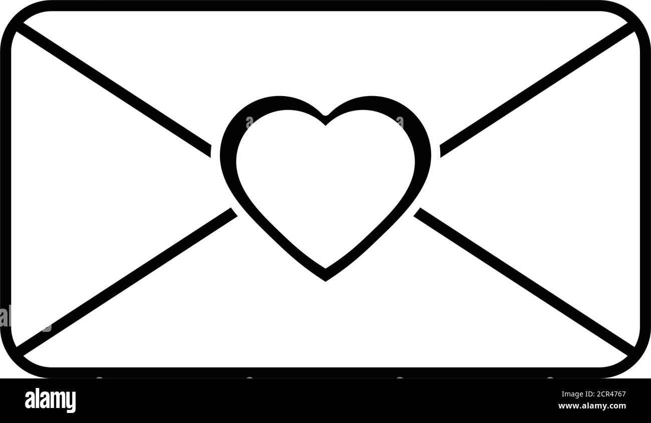 sent letter mail icon. envelope with a heart icon. Love message sign ...