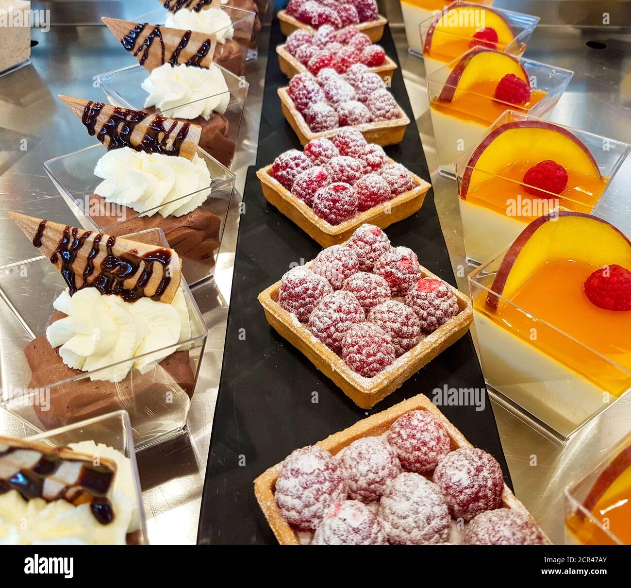 Three types of desserts, various sweets, sweet treats Stock Photo - Alamy