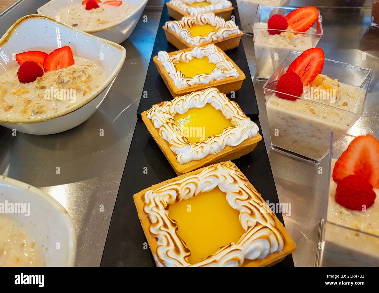 Three types of desserts, various sweets, sweet treats Stock Photo - Alamy