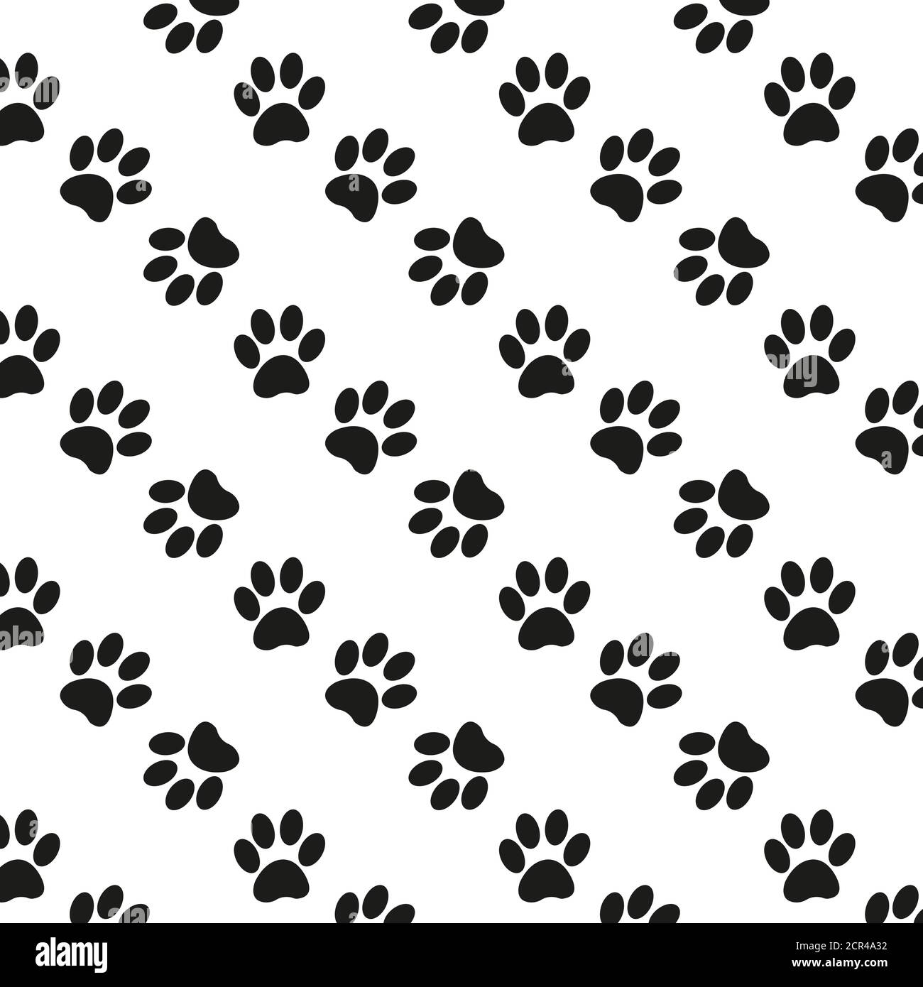 Dog paw, cat paw seamless pattern. cartoon repeat paw wallpaper ...