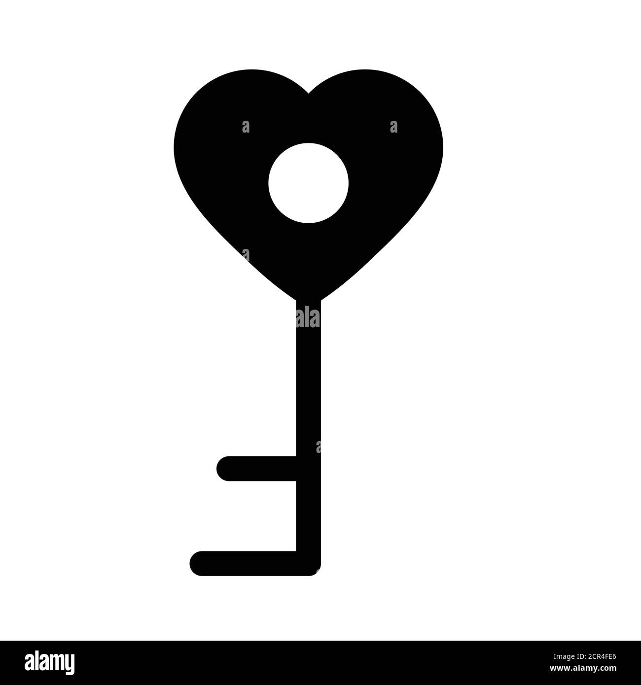 key icon with heart. love icon. logo/ simple unlock symbol/ black ...