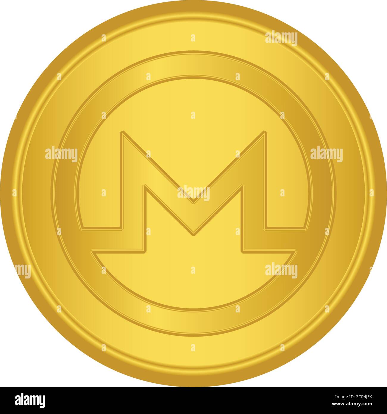 Gold Monero coin icon. golden Cryptocurrency coin money. blockchain ...
