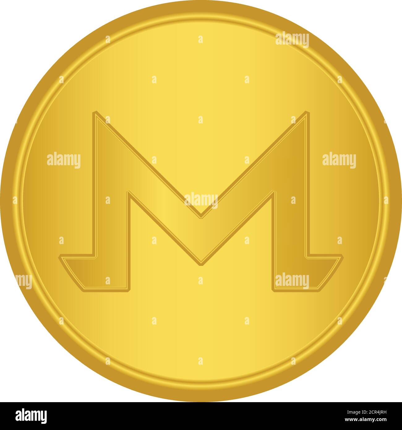 Gold Monero coin icon. golden Cryptocurrency coin money. blockchain ...