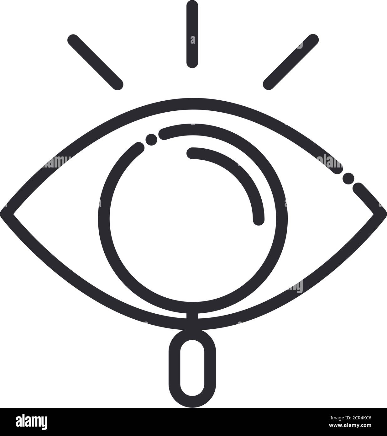 search icon, magnifying observation eye look vector illustration thin ...