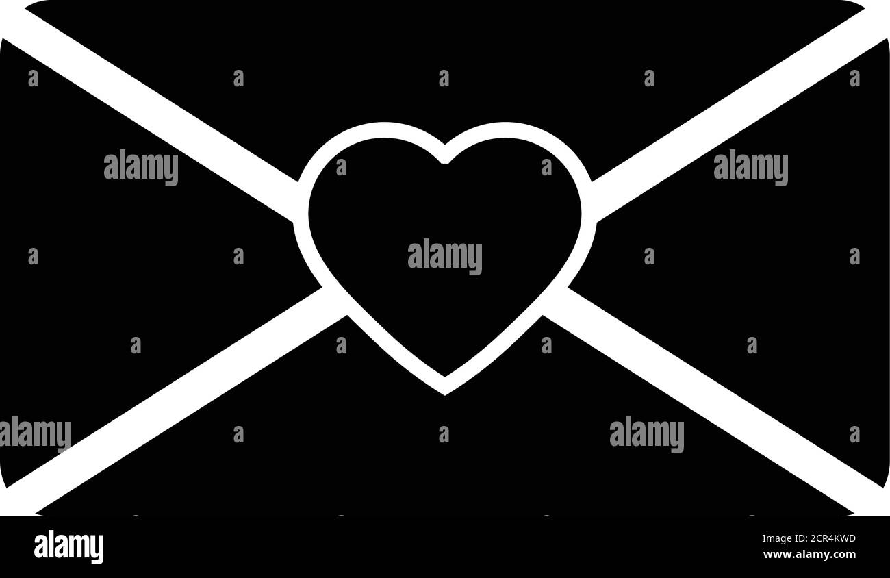 sent letter mail icon. envelope with a heart icon. Love message sign ...