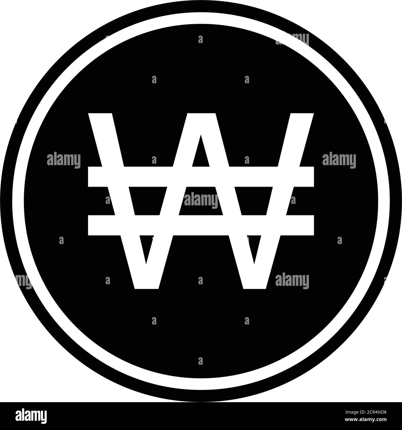 South Korean Won icon. South Korean Won sign. vector Stock Vector Image ...