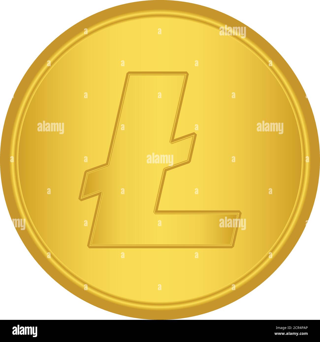 Gold Litecoin coin icon. golden Cryptocurrency coin money. blockchain ...