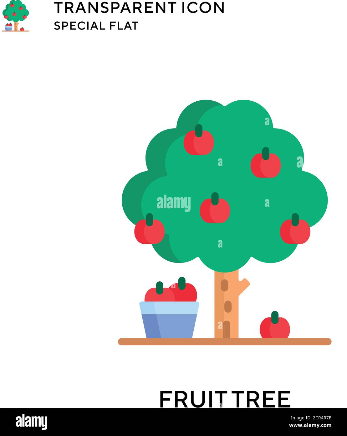 Fruit tree vector icon. Flat style illustration. EPS 10 vector Stock ...